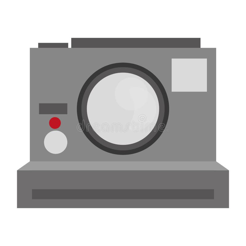 Grey Polaroid Photographic Camera Stock Illustration - Illustration of ...