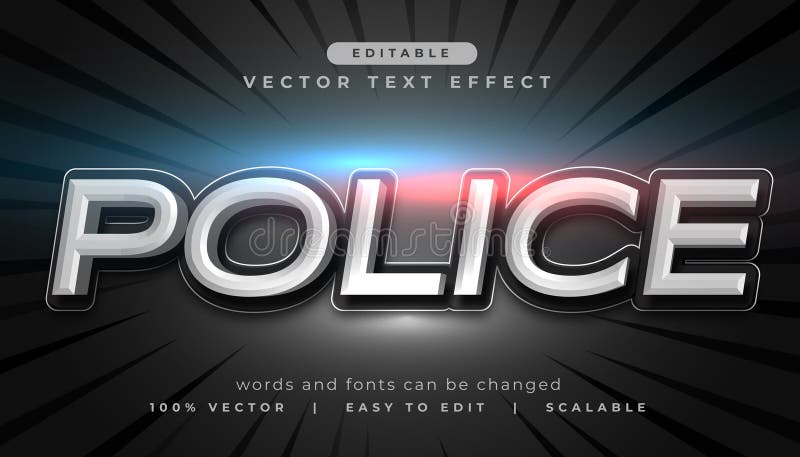 Grey Police Text Effect Editable Lettering Stock Vector - Illustration ...