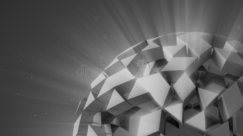 Grey Polygonal Sci-fi Ball 3D Render Stock Illustration - Illustration ...