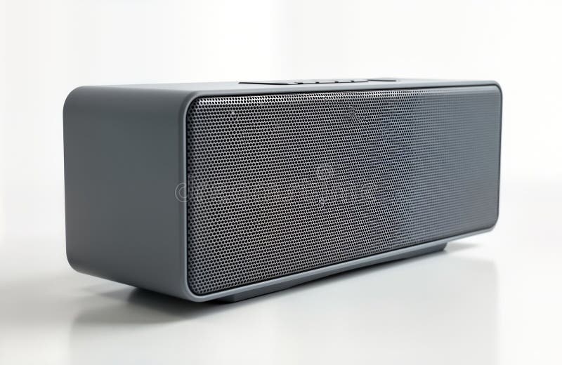 Grey Portable Bluetooth Speaker Isolated on White Background. Modern ...