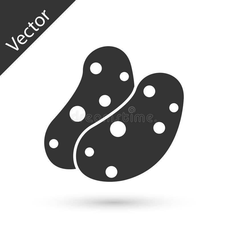 Grey Potato Icon Isolated on White Background. Vector Stock Vector ...