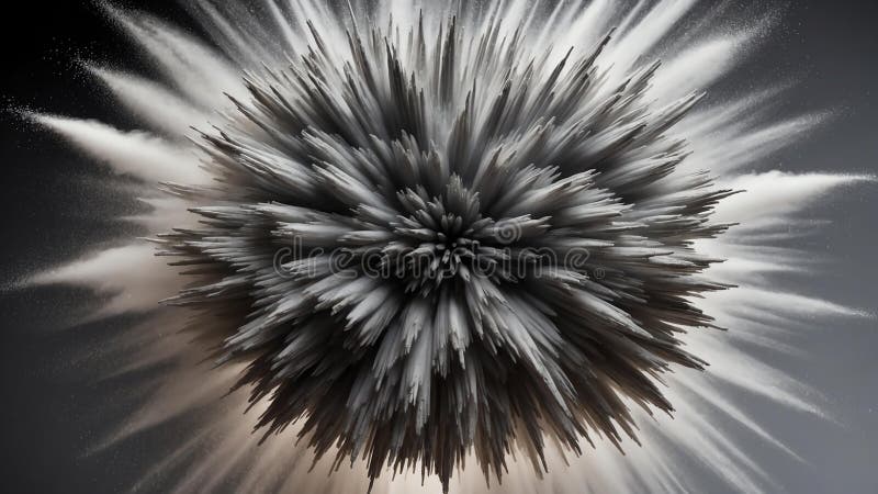 Grey Powder Center Radial Explosion Isolated in White Ai Generated ...