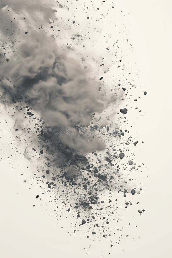 Grey Powder Dust Explosion Side Background AI Generated Stock ...