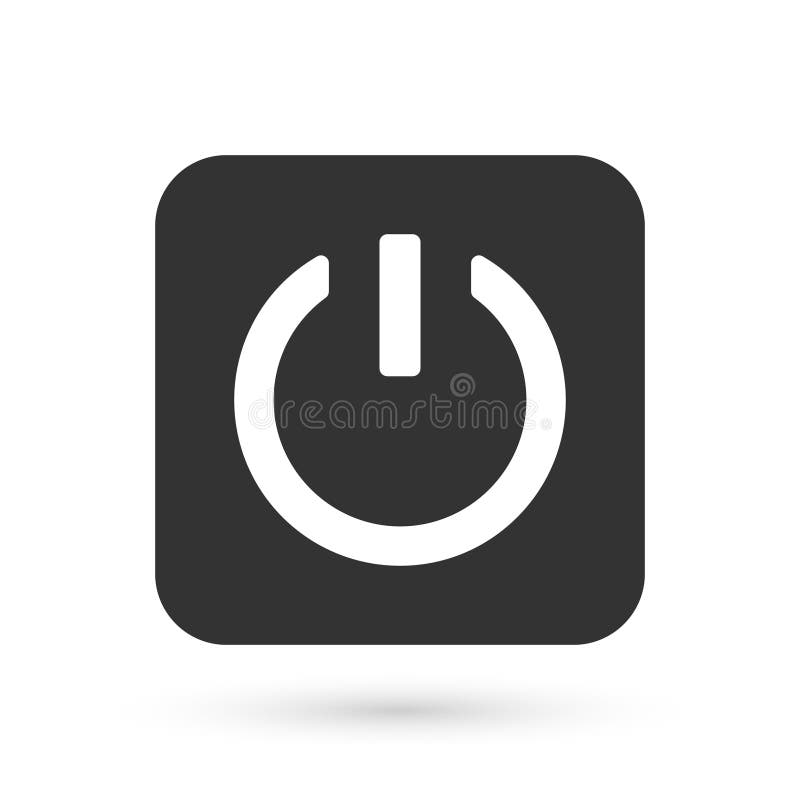Grey Power Button Icon Isolated on White Background. Start Sign Stock ...