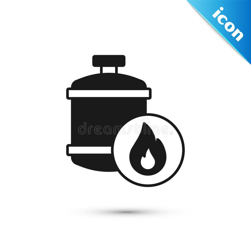 Grey Propane Gas Tank Icon Isolated on White Background. Flammable Gas ...