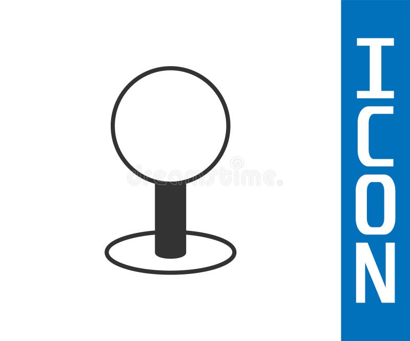 Grey Push Pin Icon Isolated on Grey Background. Thumbtacks Sign. Square ...