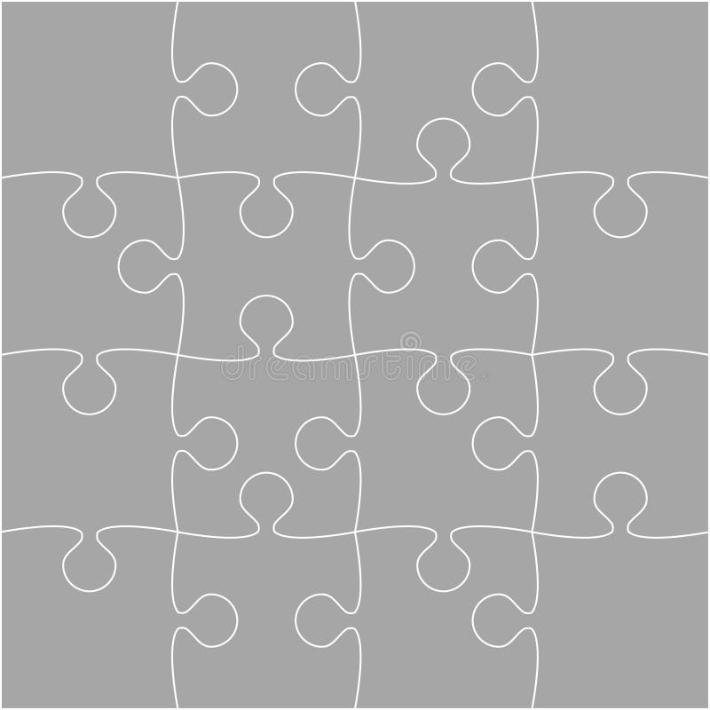 16 Grey Puzzle Pieces - JigSaw - Vector Stock Vector - Illustration of ...
