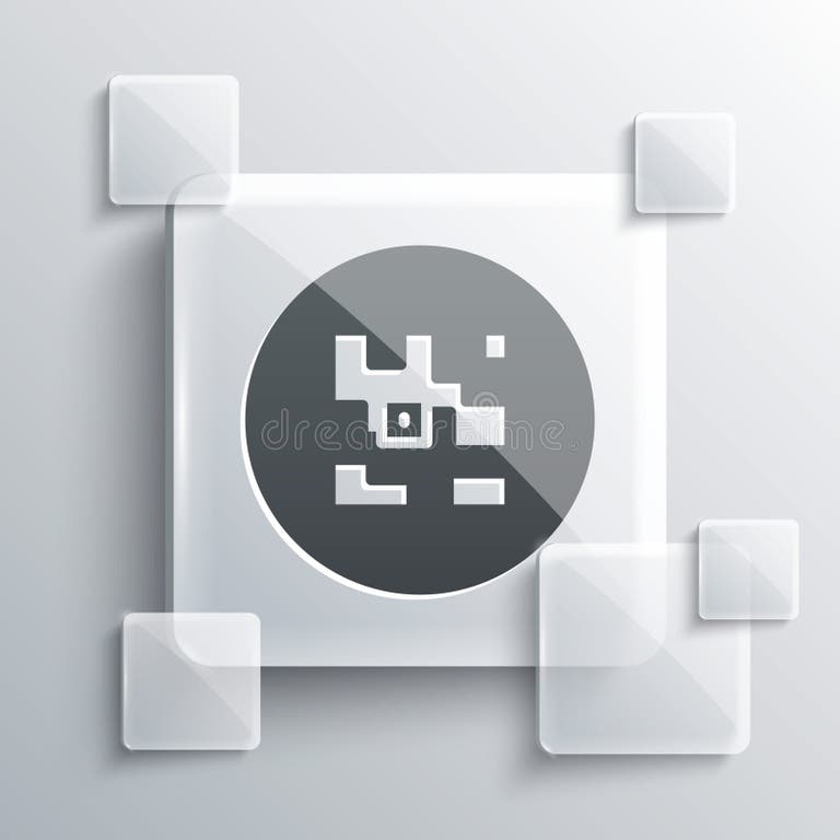 Grey QR Code Sample for Smartphone Scanning Icon Isolated on Grey ...