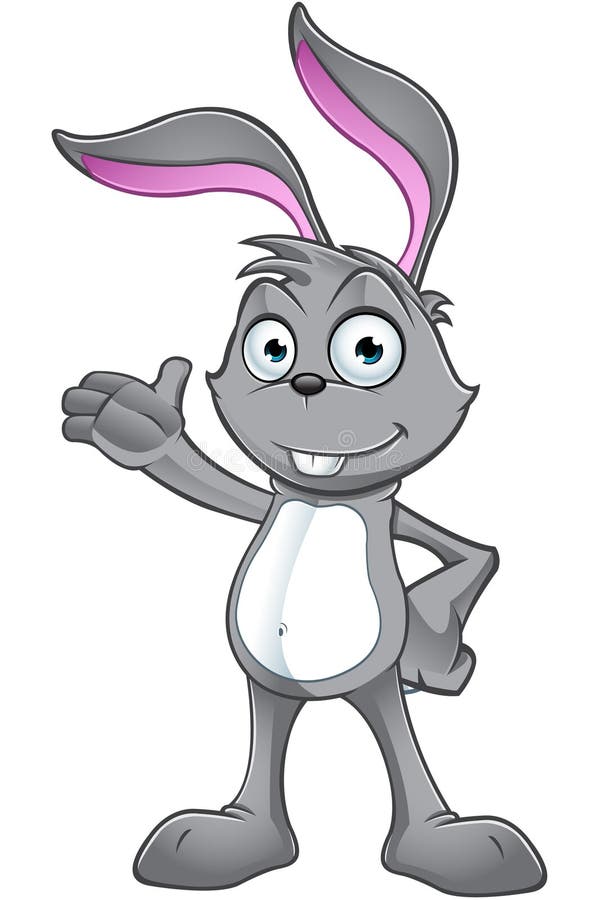Grey Rabbit Character stock vector. Illustration of character - 51019054