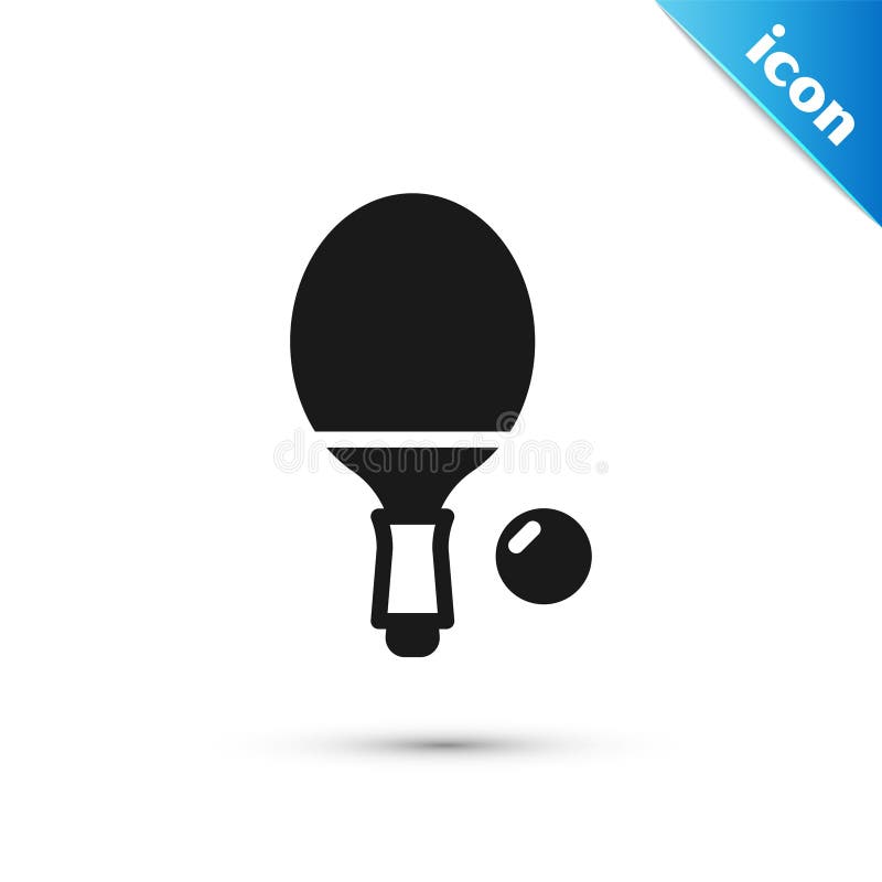 Grey Racket for Playing Table Tennis Icon Isolated on White Background ...