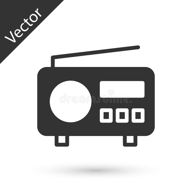 Grey Radio Controlled Car Toy Icon Isolated on White Background ...