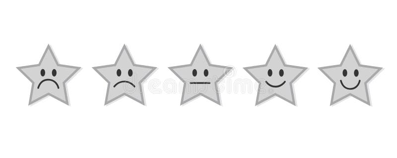 Grey rating stars feedback stock vector. Illustration of mood - 123669375