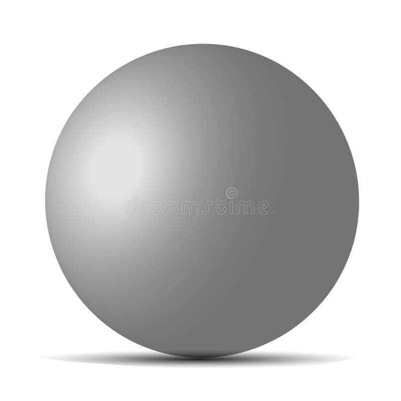 Grey Realistic Sphere Isolated on White. Vector Illustration for Your ...