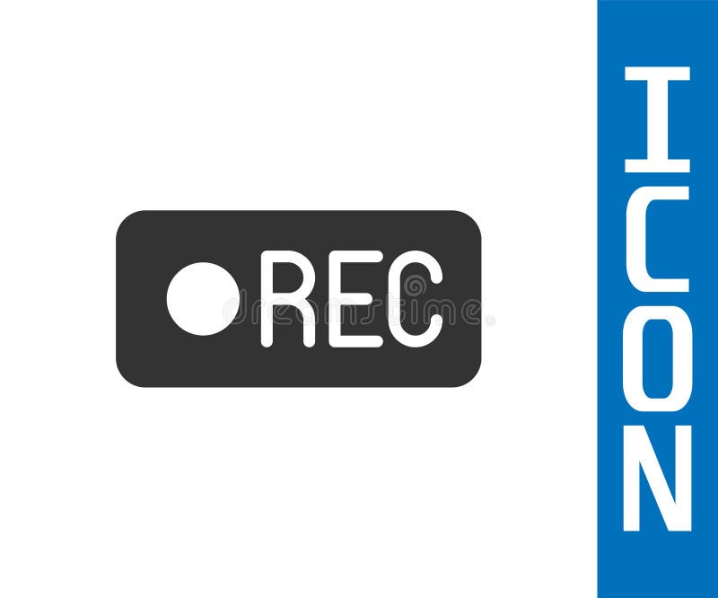 Grey Record Button Icon Isolated on White Background. Rec Button Stock ...