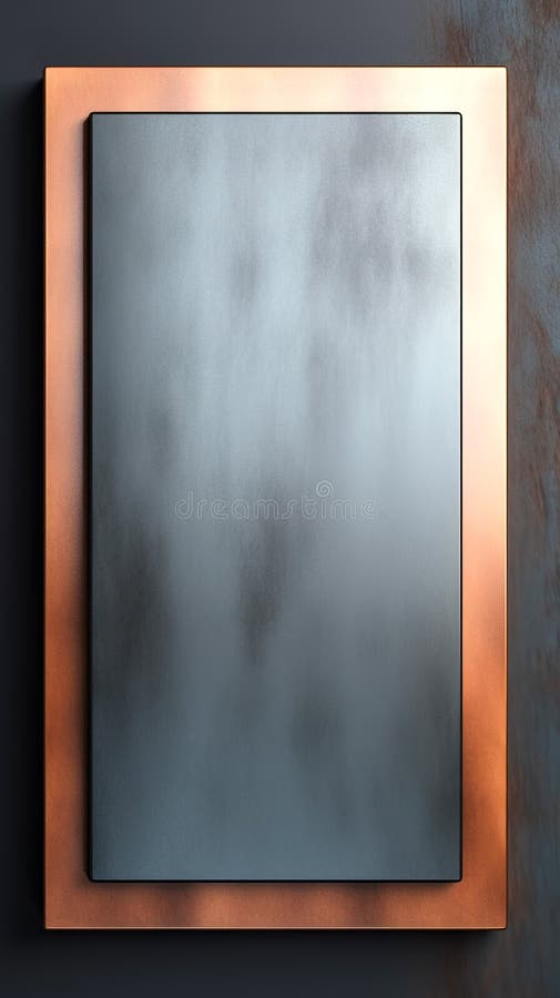 Grey Rectangle in a Bronze Frame, Geometric Background with Space for ...