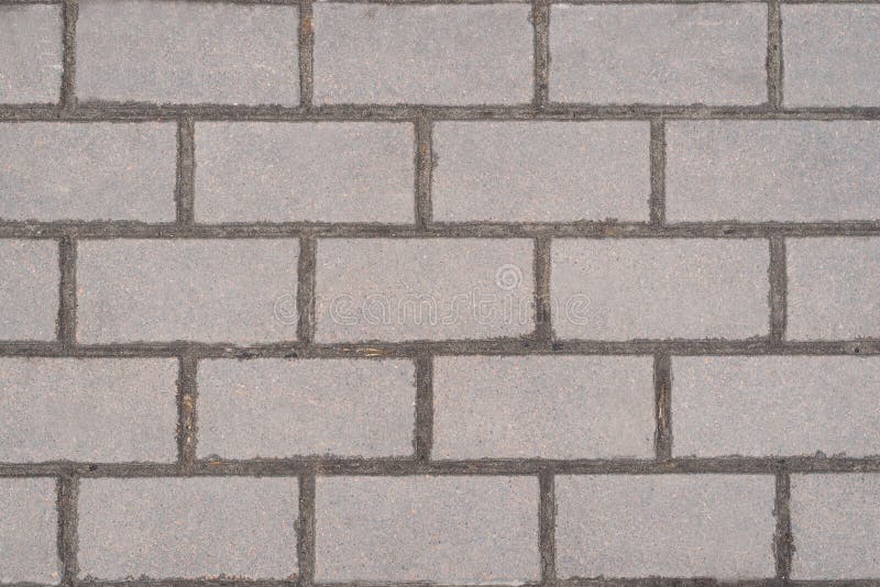 Grey Rectangle Pavement Tiles. Texture Background. Close Up Stock Photo ...