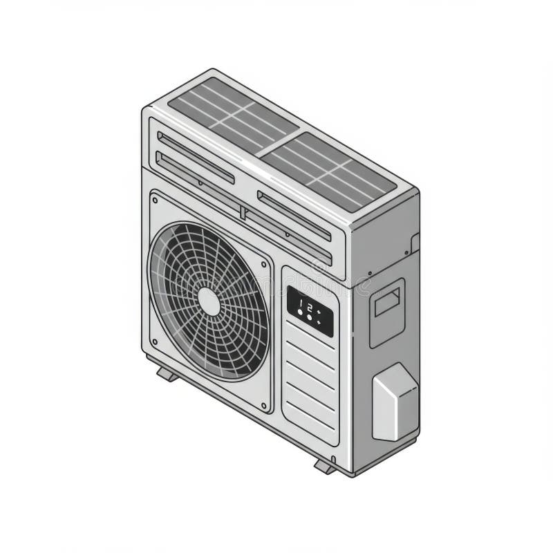Air Conditioner Outdoor Unit Isolated Stock Illustration - Illustration ...