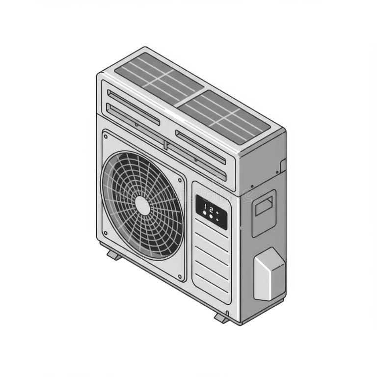 Grey Rectangular Air Conditioner Outdoor Unit Stock Illustration ...