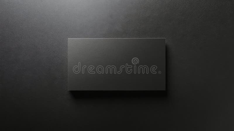 Grey Rectangular Card Mockup Displayed on a Solid Black Background with ...