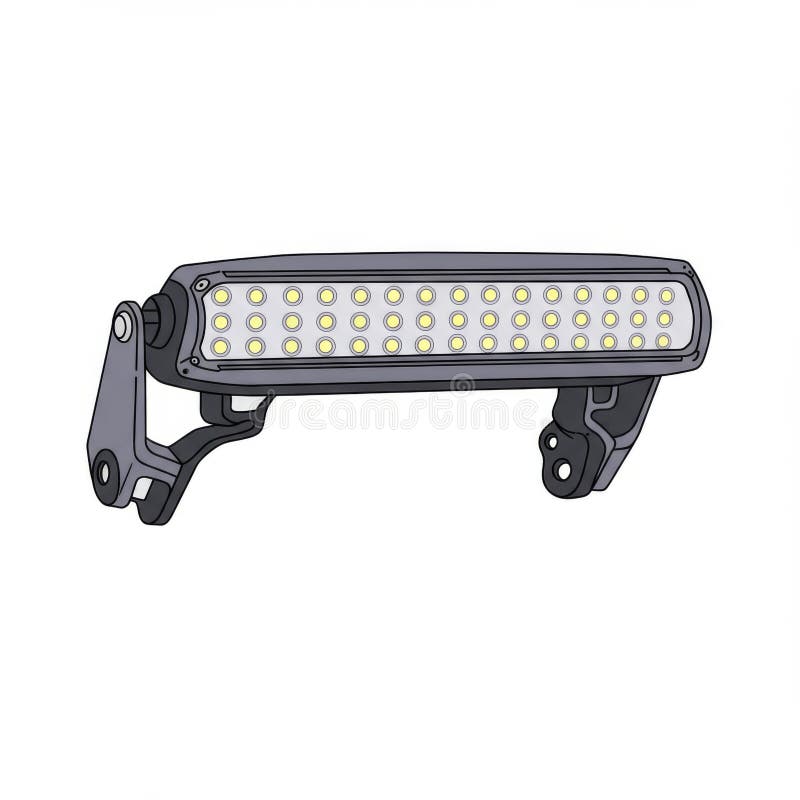 Grey Rectangular LED Light Bar with Metal Mounting Brackets Stock ...