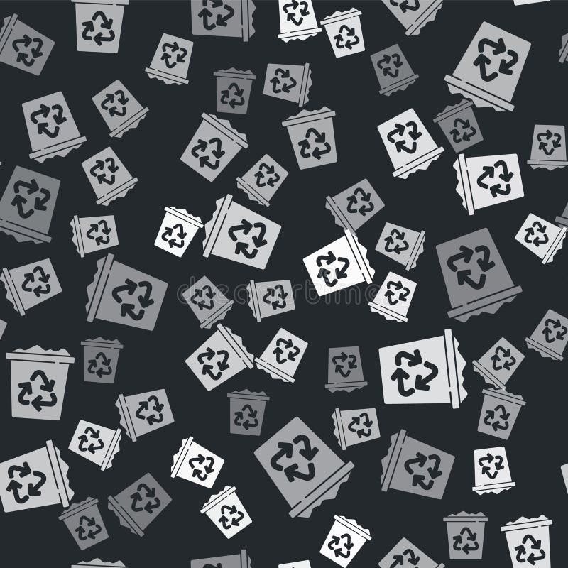 Garbage Bin Pattern Seamless Black Stock Illustrations – 605 Garbage ...