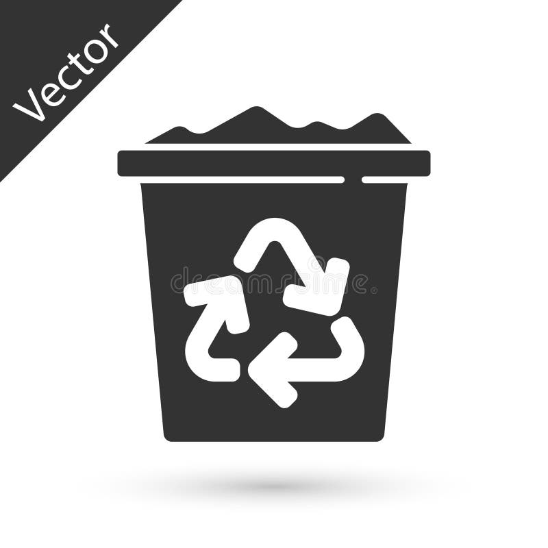 Grey Recycle Symbol Icon Isolated on White Background. Circular Arrow ...