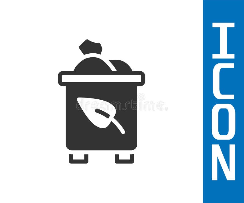 Grey Recycle Bin with Recycle Symbol Icon Isolated on White Background ...