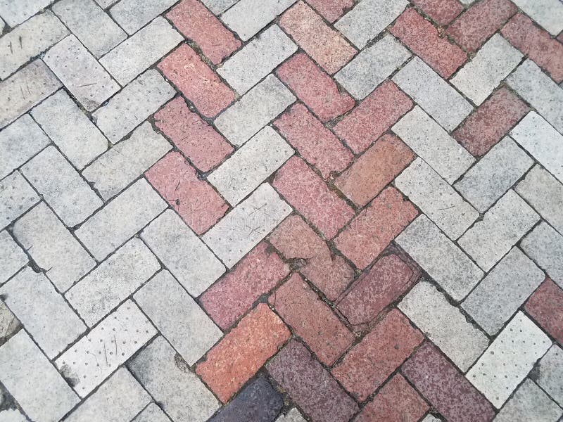 Grey And Red Brick Masonry On The Ground Or Background Stock Photo ...