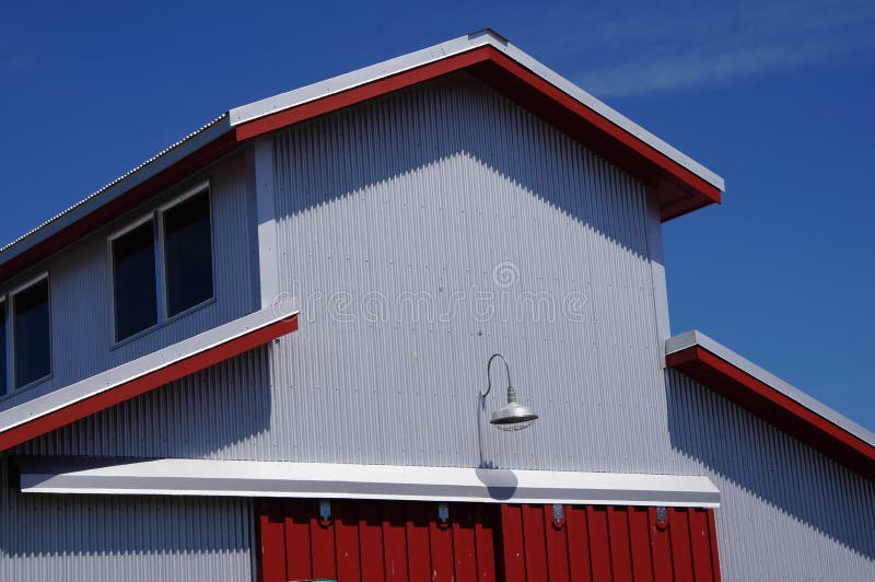 Grey and red building stock photo. Image of barn, building - 43288458