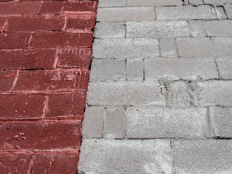Grey and Red Concrete Brick Wall Surface Stock Image - Image of grey, bricks: 174138241