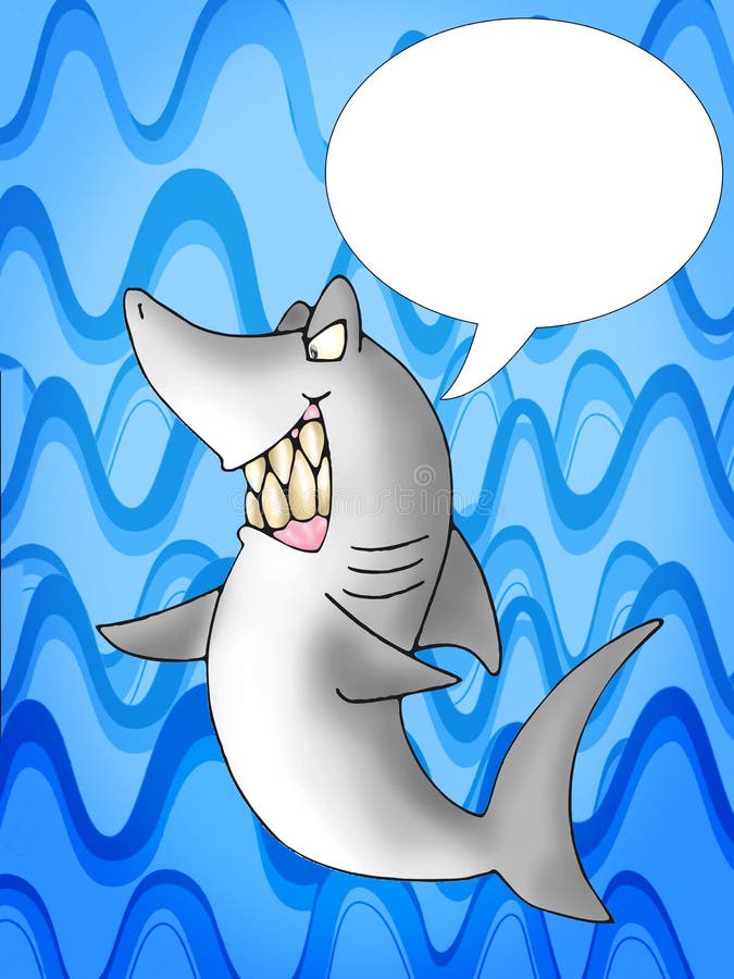 Grey Reef Shark talking stock illustration. Illustration of danger ...