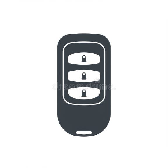 Grey Remote Control with Four Lock Buttons Stock Illustration ...