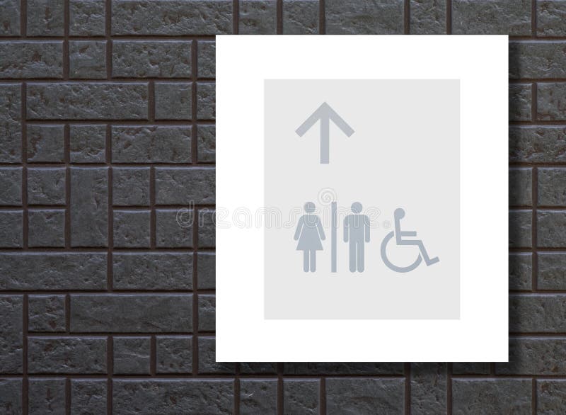 Grey Restroom Sign Black Wall Stock Photos - Free & Royalty-Free Stock ...