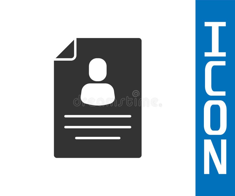 Grey Resume Icon Isolated on White Background. CV Application ...
