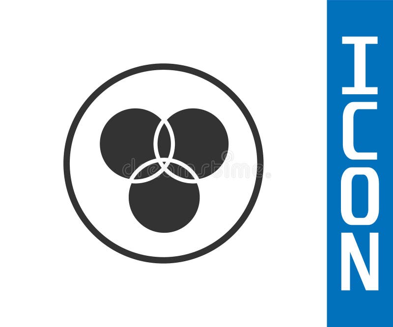 Grey RGB and CMYK Color Mixing Icon Isolated on White Background ...