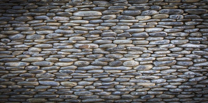 Grey River Pebbles Round Stone Wall Background Stock Photo - Image of ...