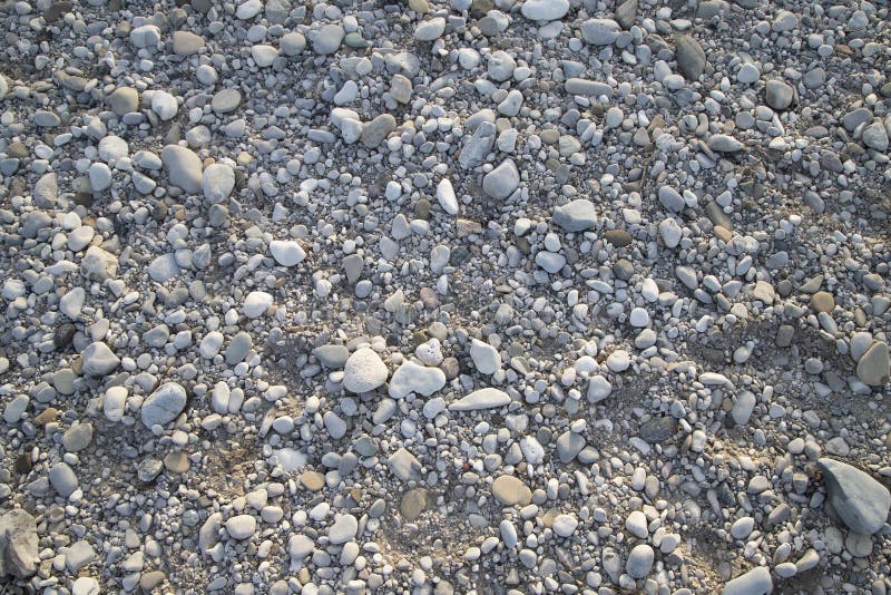 Grey River Pebbles and Soil Texture in a Sunny Day Stock Image - Image ...
