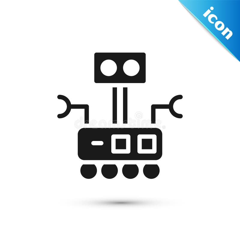 Grey Robot Icon Isolated on White Background. Artificial Intelligence ...