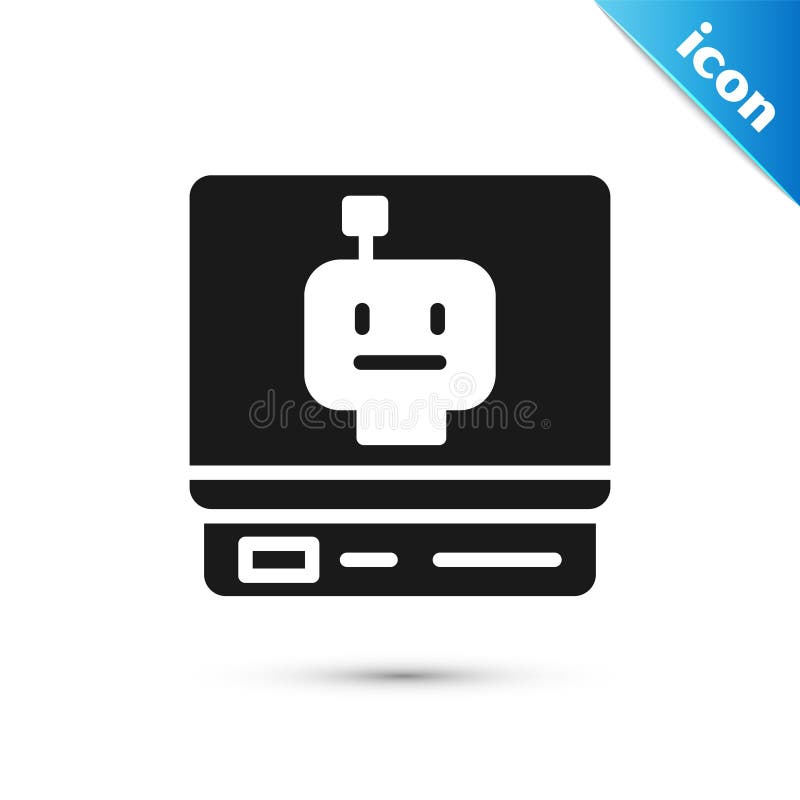 Grey Robot Icon Isolated on White Background. Artificial Intelligence ...