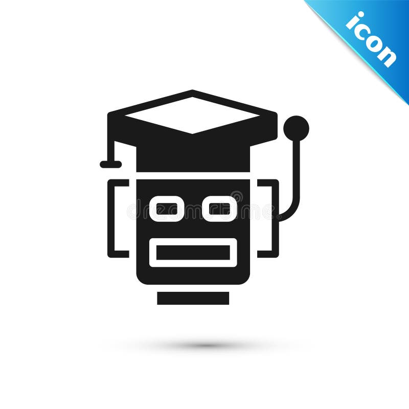 Grey Robot Icon Isolated on White Background. Artificial Intelligence ...