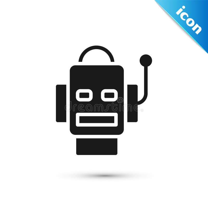 Grey Robot Icon Isolated on White Background. Artificial Intelligence ...