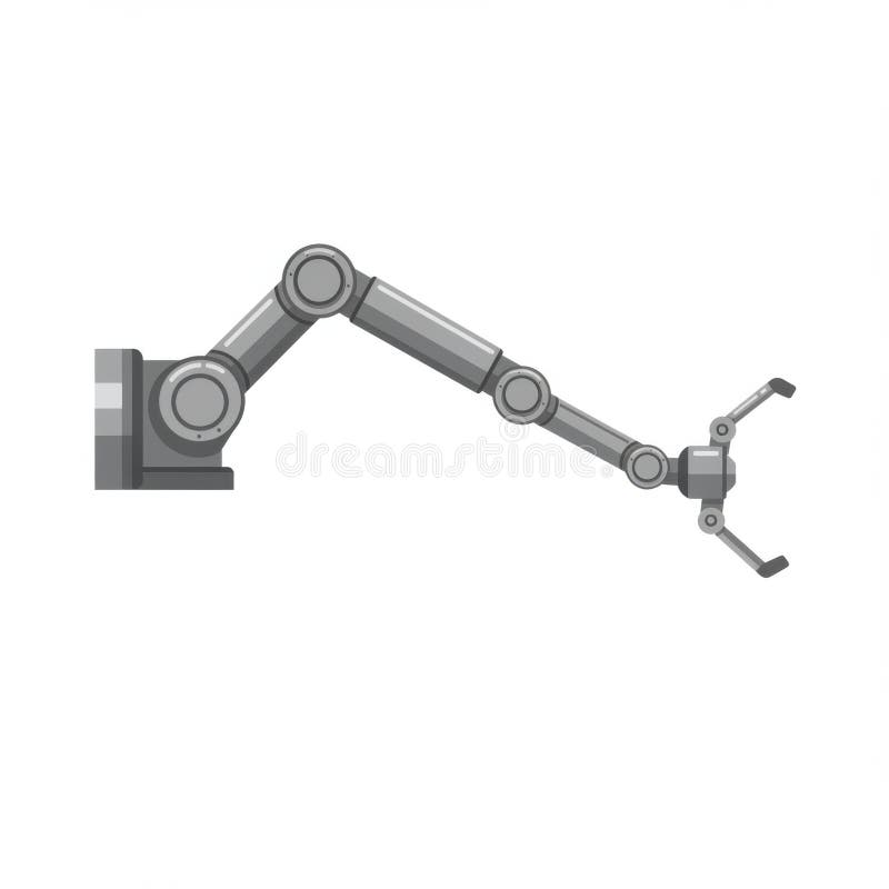 Grey Robotic Arm Illustration Stock Illustration - Illustration of ...