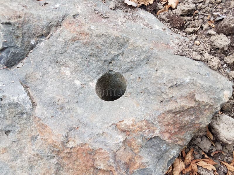 Circular Hole Drilled Through The Ice For Fishing Stock Image - Image ...