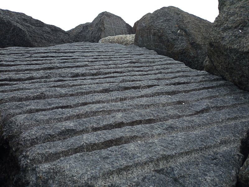 Old Rock with Grooves Formed from the Water Stock Image - Image of ...