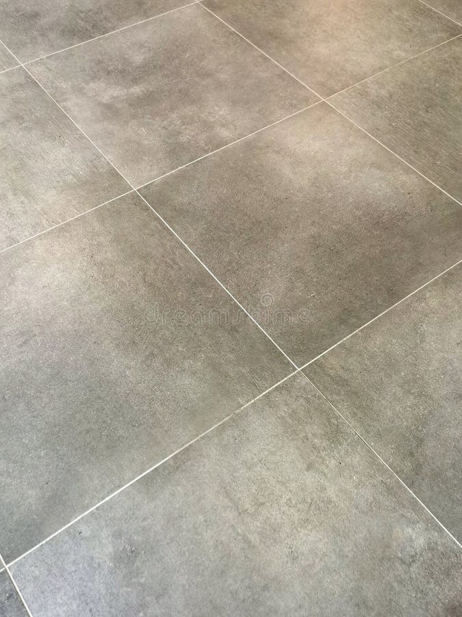 Grey Rock Tile Flooring Going into the Distance Perspective Angle Stock ...