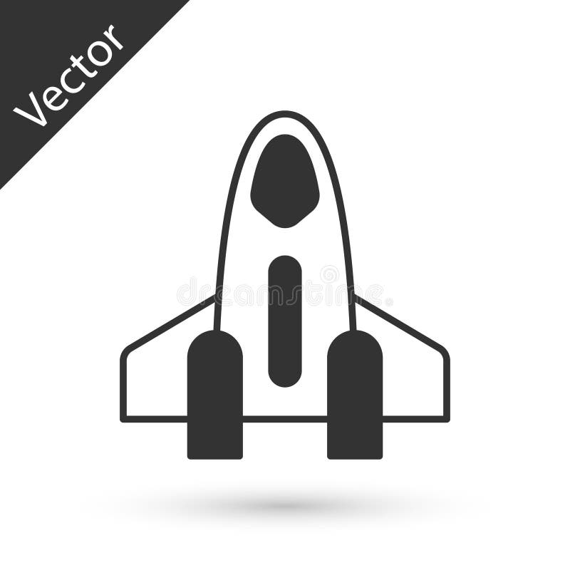 Grey Rocket Ship Icon Isolated on White Background. Space Travel ...