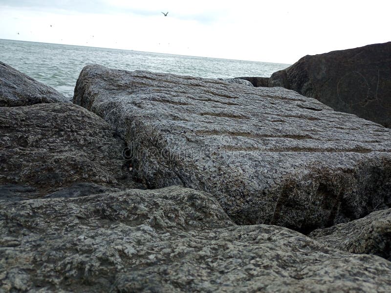 Grey Rocks Ocean Beach Water Stock Image - Image of rock, cliff: 229554587