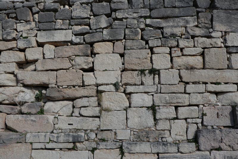 Old Grey Roman Wall Bricks Background Stock Image - Image of roman ...