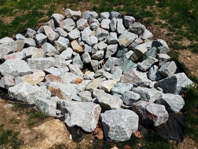 Grey Rocks or Stones or Boulders in Circular Formation on Grass Stock ...