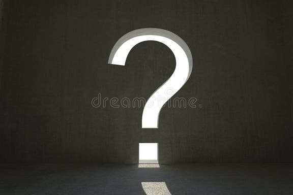 Grey Room with Question Mark Door Stock Illustration - Illustration of ...